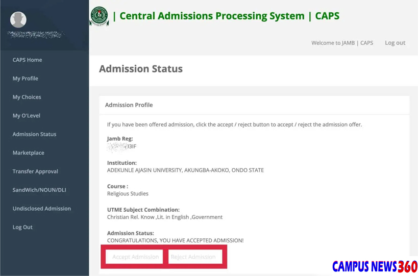 JAMB CAPS 2025: How to Check and Accept/Reject Admission (UPDATED)